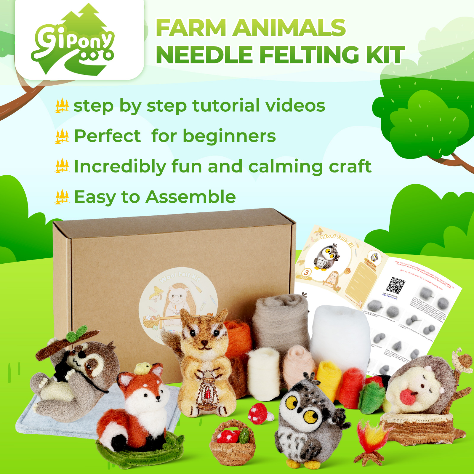 Wool Felt DIY Kit| Adorable Forest Magic – GiPony