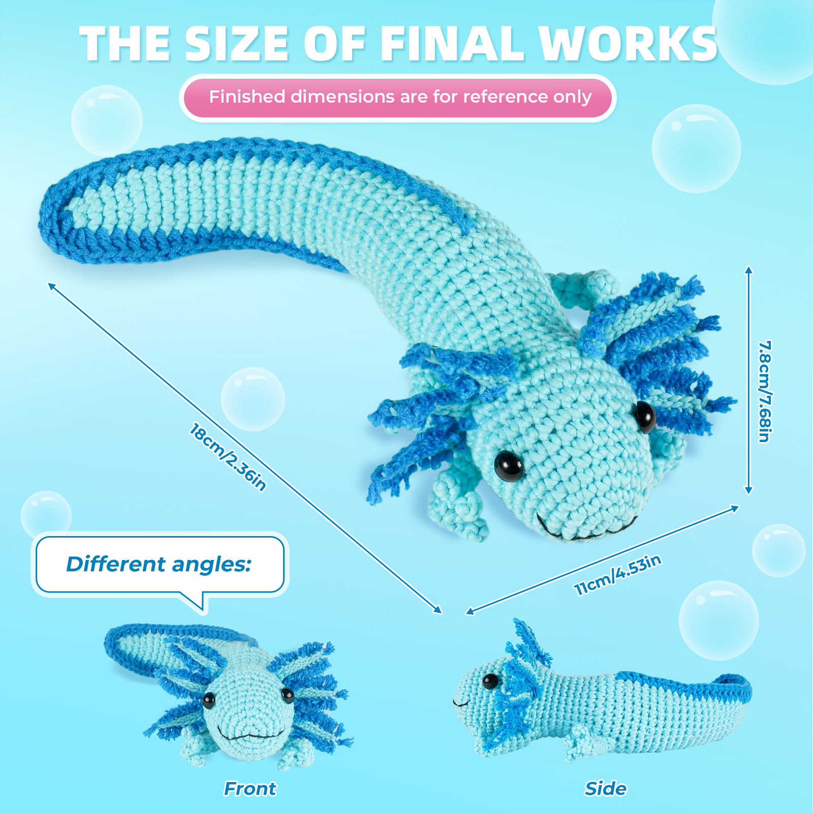 Crochet Kit| Paddy Blue Axolotl – GiPony